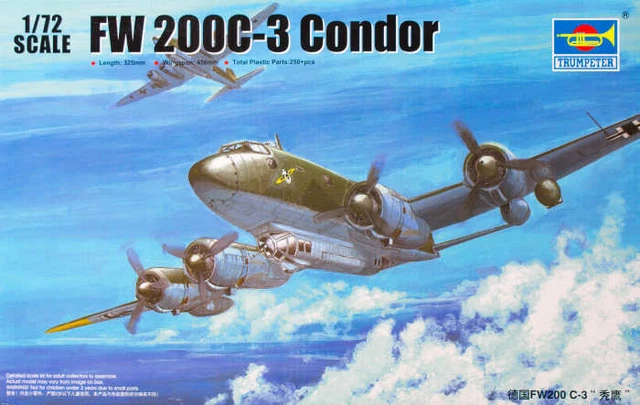FOCKE-WULF FW-200C-3 CONDOR Avion Plastique Kit 1:72 Model Trumpeter ...