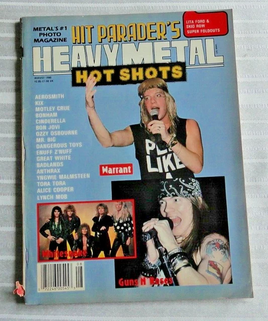 VINTAGE MAGAZINE HEAVY Metal Hot Shots 1990 Warrant Whitesnake Guns n ...