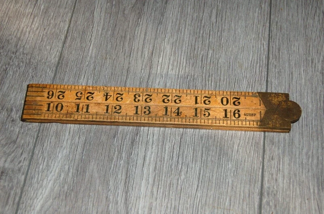 ANTIQUE FOLDING BOXWOOD Rule No 1167 by John Rabone 36” Brass Hinges 4 ...