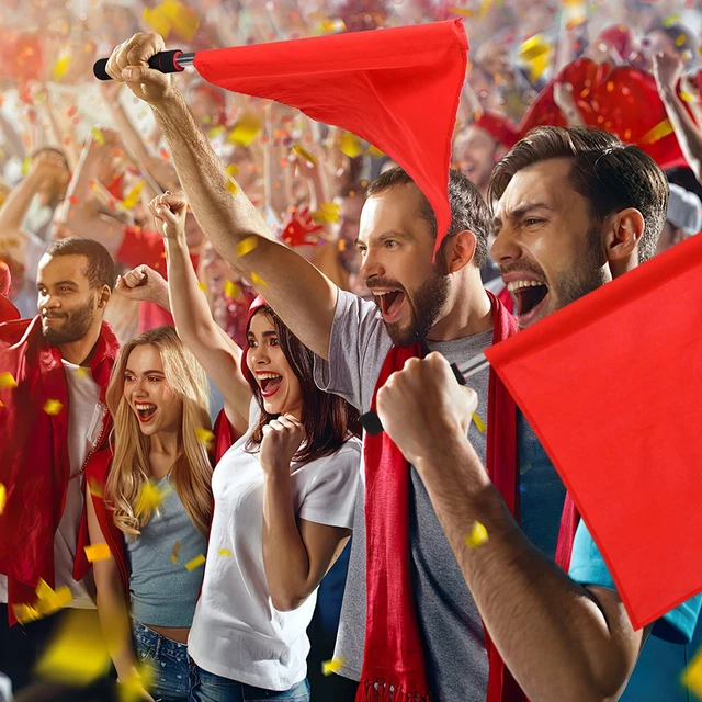 3 PCS RED Sports Signal Flags Referee Warning Flags Traffic Racing ...