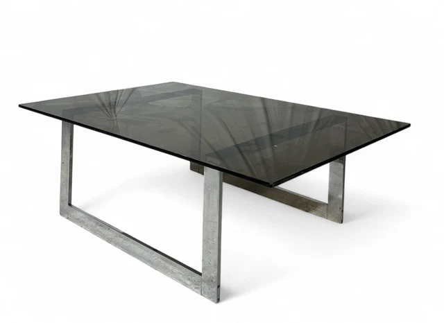 PIEFF CHROME AND Smoked Glass Coffee Table Mid Century Retro C1970 £325 ...