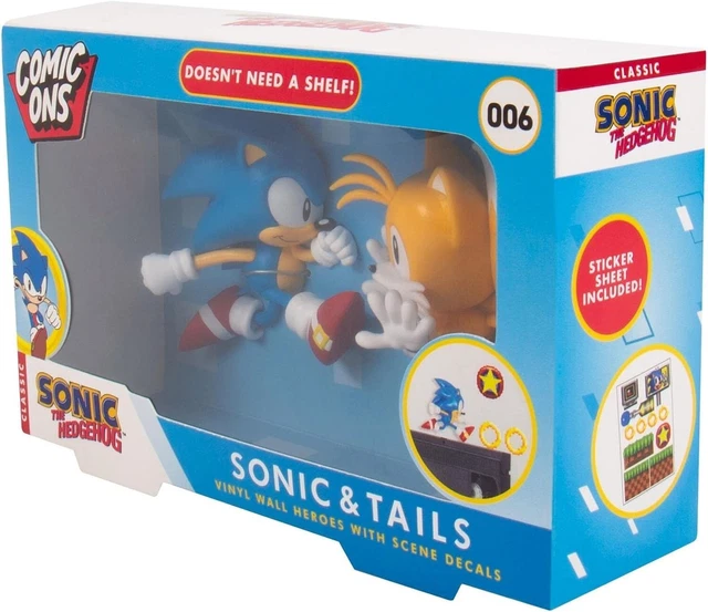 SONIC THE HEDGEHOG Comic Ons Sonic & Tails 3D Figure & Stickers Wall ...