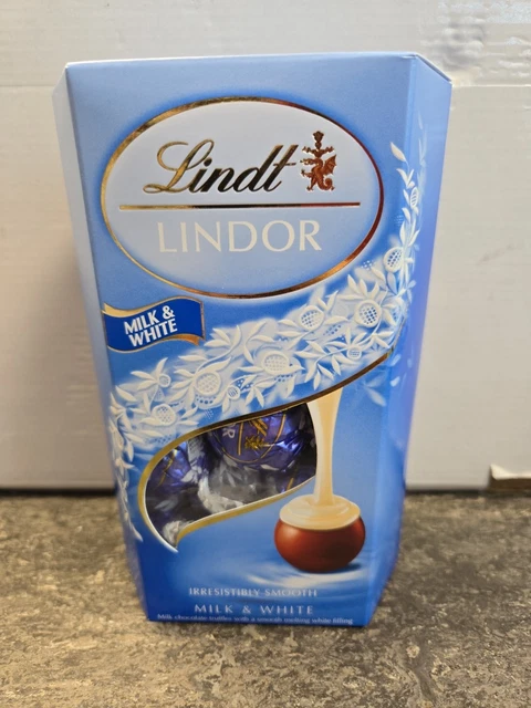 LINDT LINDOR MILK & White Chocolate Truffles Box 200g £12.99 - PicClick UK