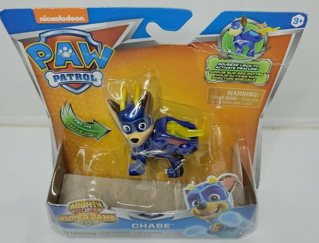PAW PATROL MIGHTY Pups Super Paws Chase Figure squeeze legs-lightening ...