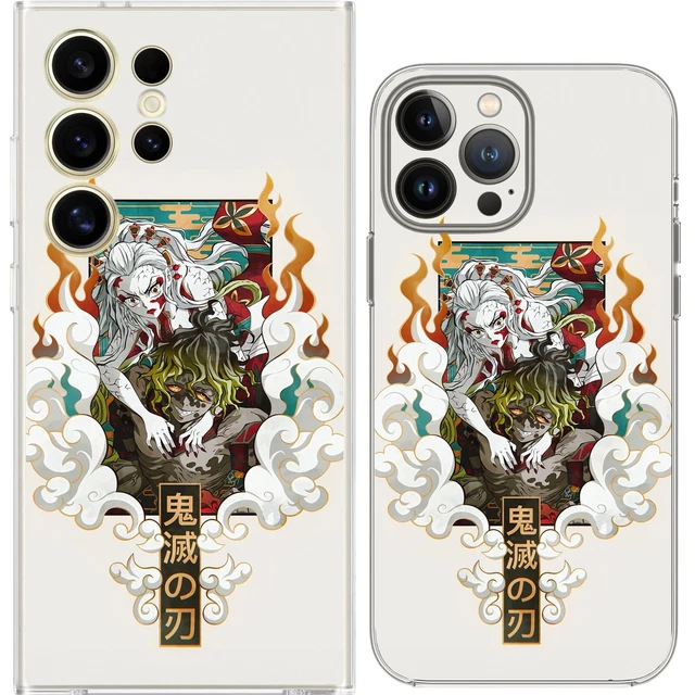 DEMON SLAYER GYUTARO Daki Moon Duo Evil Case Cover Clear / Shockproof ...