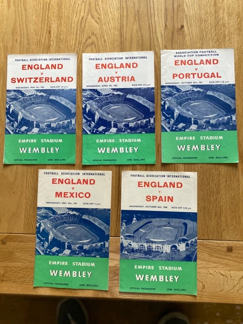 5 X ENGLAND Home Programmes 1960-1962 £1.73 - PicClick UK