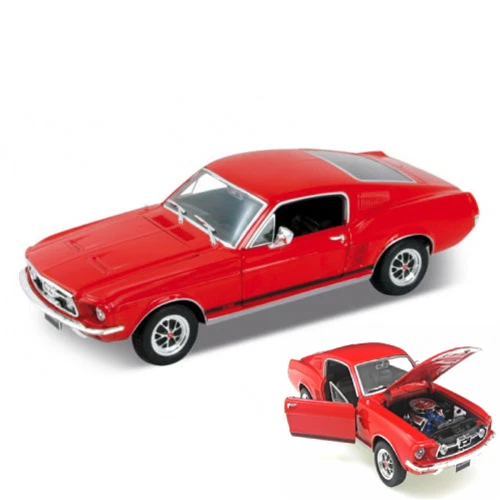 1967 FORD MUSTANG GT RED 1:24 Welly Car Stradali Die Cast Action Figure ...