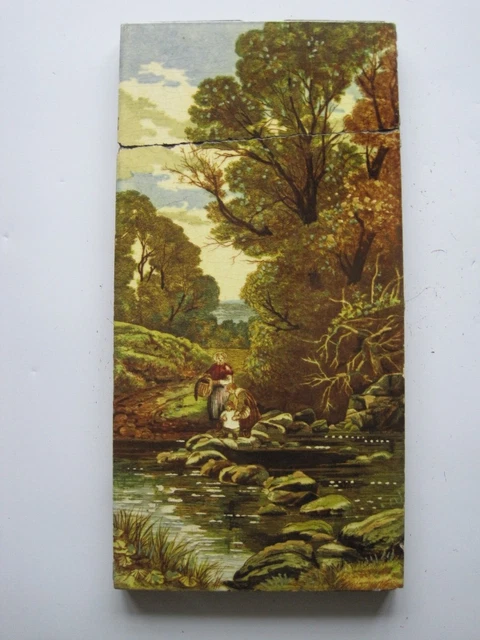 ANTIQUE VICTORIAN 12& x 6" MINTONS HAND-PAINTED TILE - FAMILY AT ...