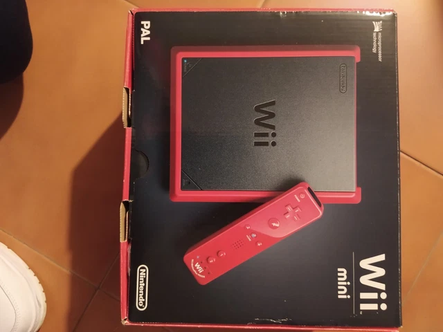 CONSOLE NINTENDO WII MINI Rossa COMPLETA+ 5 giochi+ adattatore wii ...
