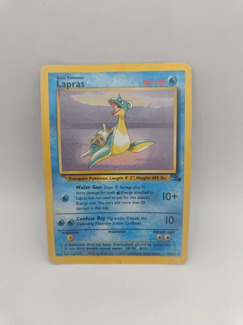 LAPRAS NON HOLO Rare Pokemon TCG Card WOTC 25/62 Fossil Vintage Card *HEAVY PLAY $7.21 - PicClick CA