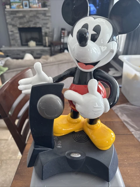 VINTAGE DISNEY MICKEY Mouse Animated Movements Talking Cordless Phone ...