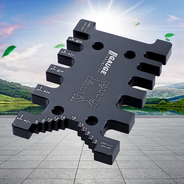 FR METRIC IMPERIAL Scale Card Gauge Aluminum Alloy Woodworking Jig ...