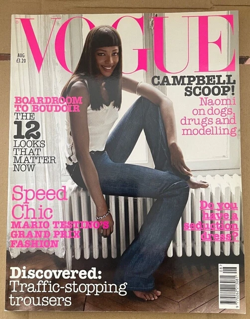 UK VOGUE AUGUST 2002: 90s ICONIC SUPER MODEL NAOMI CAMPBELL BY CORINNE ...