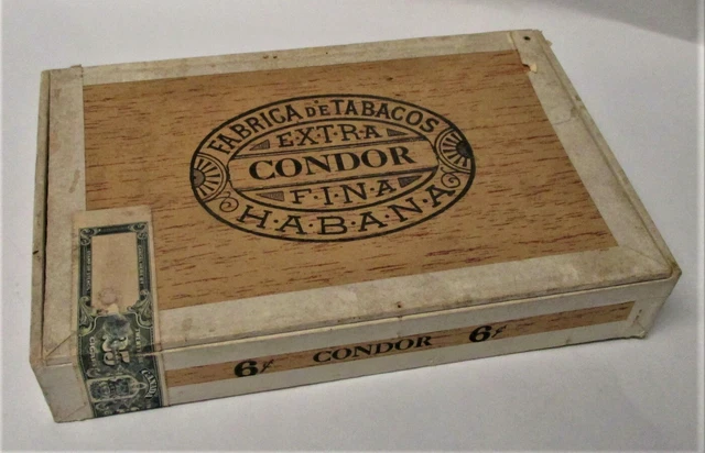 VINTAGE CONDOR CIGAR Box w/ 1935 Canada Revenue Cigar Scarce Stamp ...