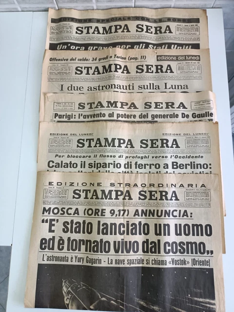 GIORNALI D'EPOCA LA Stampa Sera Vintage Qt 5 Dal 1958 / 1969 EUR 99,90 ...