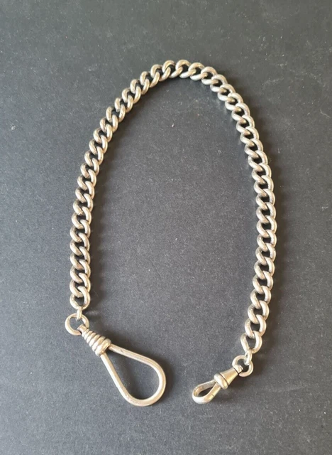 ANCIENNE CHAINE MONTRE a gousset en argent massif silver poinçonnée EUR ...