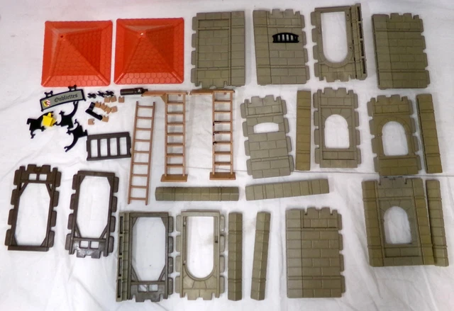 PLAYMOBIL VINTAGE CASTILLO Partes Murallas Suelos Windows Doorways ...