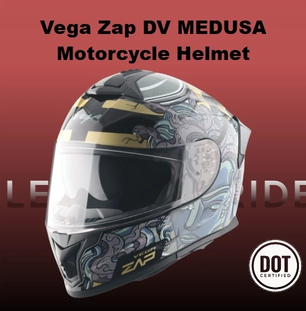 VEGA ZAP DV “MEDUSA” Full Face DOT Certified Motorcycle Helmet $119.67 ...