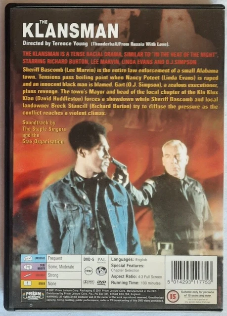 THE KLANSMAN - Lee Marvin, Richard Burton, O J Simpson - Reg 2 Pal Dvd ...