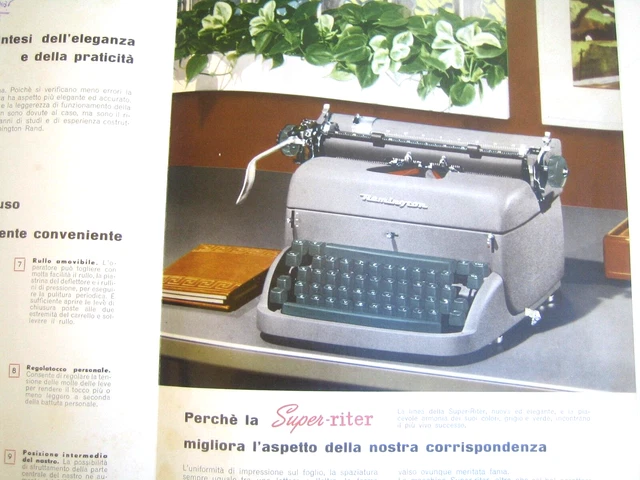 DEPLIANT REMINGTON SUPER Riter Macchina Da Scrivere, Pubblicita ...