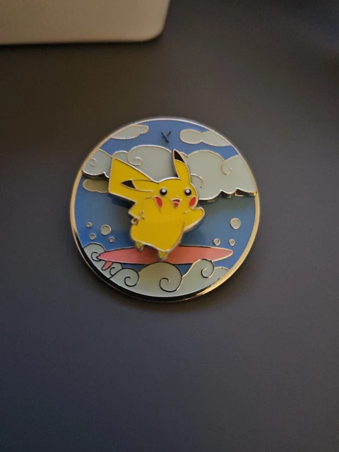 SPINNING FLYING SURFING Pikachu Pin Badge Pokemon Celebrations 25th ...