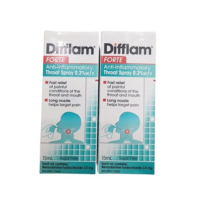 DIFFLAM FORTE ANTI-INFLAMMATARY SORE THROAT Mouth Ulcers SPRAY 15ml EUR ...