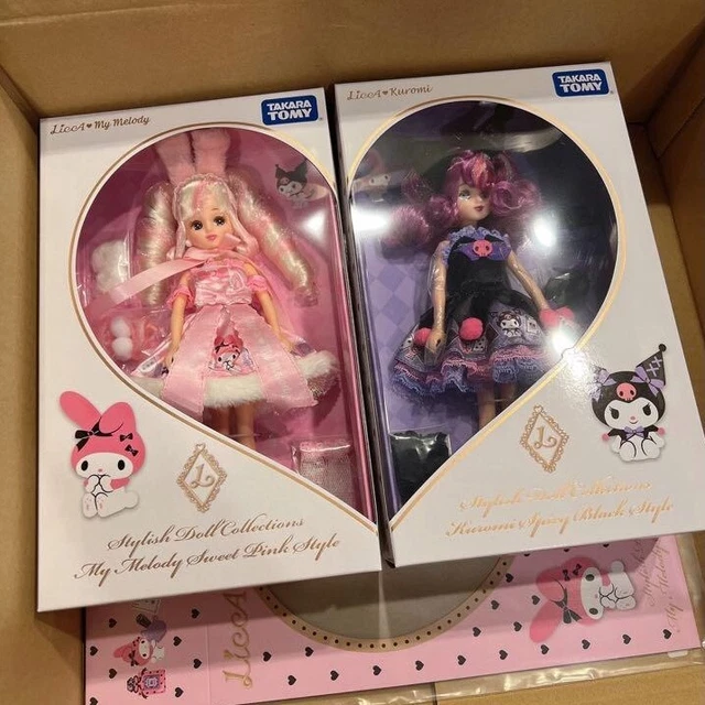 MY MELODY SWEET Pink Style & KUROMI Spicy Black Style Licca-chan Dolls ...