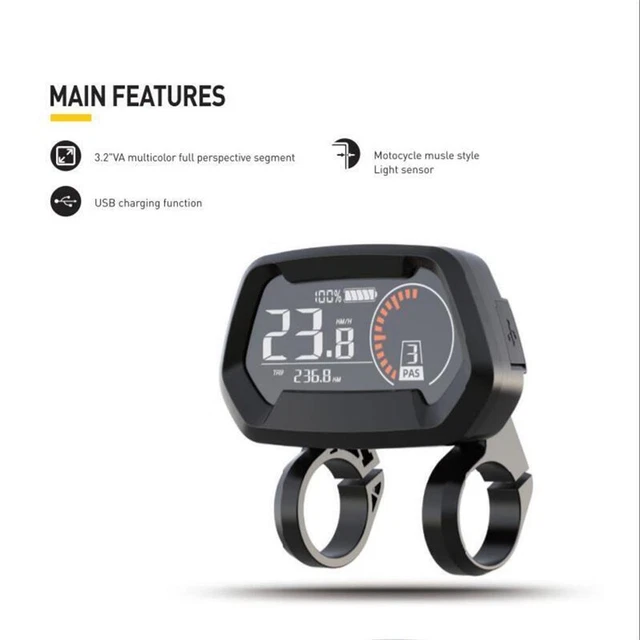 ÉCRAN LCD POUR BAFANG BBS01 BBS02 HD moteur central protocole UART 24V ...