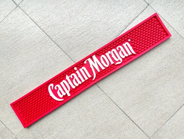 CAPTAIN MORGAN RD/WT Rubber bar mat drip mat spill mat bar runner beer ...