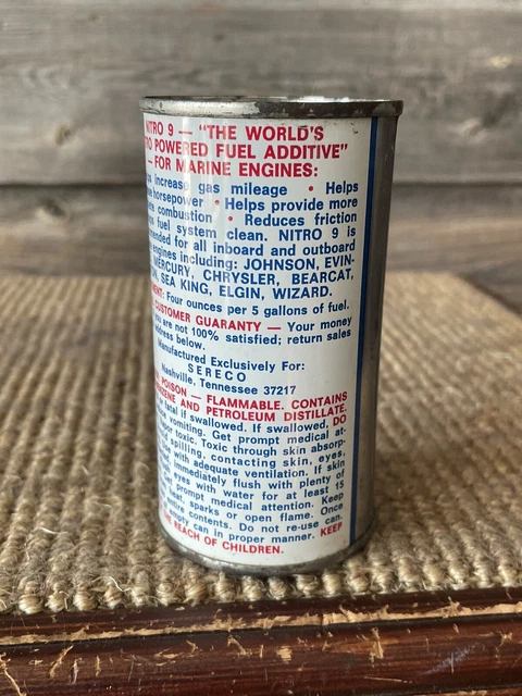 VINTAGE OUTBOARD OIL Can Nitro 9 Marine Engines Additive Outboard ...