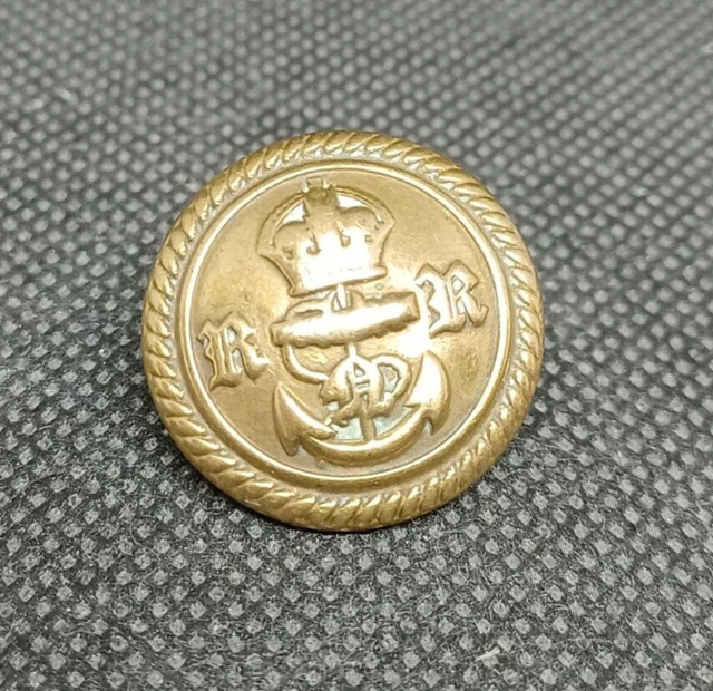 VINTAGE ROYAL NAVAL Reserve RNR Brass Button WW1 Era S W Silver & Co ...