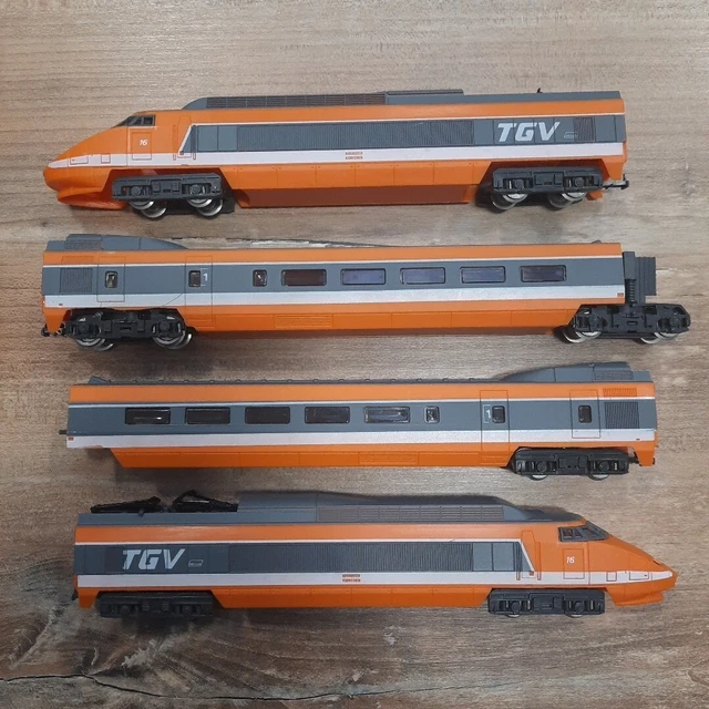 JOUEF TRAIN HO TGV Orange Locomotive Voiture Wagon Vintage Modelisme ...