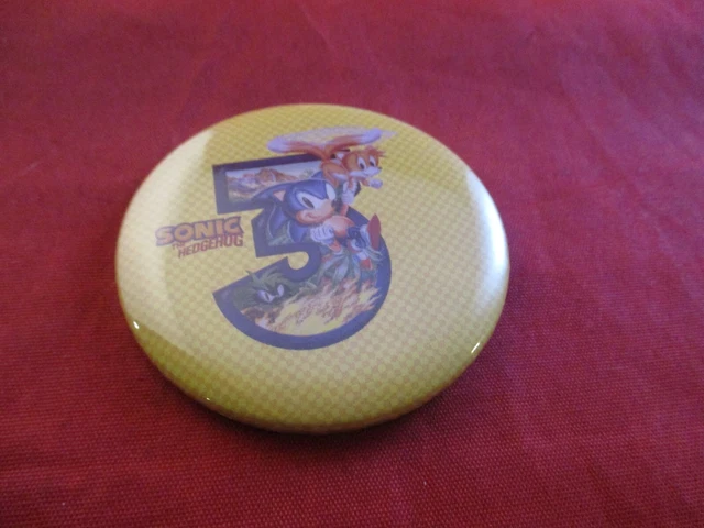 SONIC THE HEDGEHOG 3 Sega Genesis Promo Pin Button Pinback Sonic Tails ...