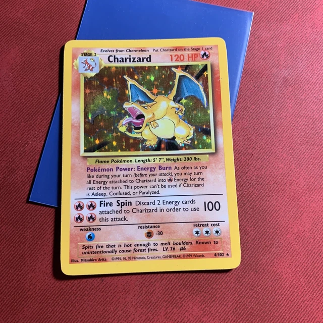 POKÉMON TCG CHARIZARD Base Set 4/102 Holo Unlimited Holo Rare LP/MP ...