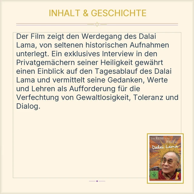 DALAI LAMA DVD Dokumentation Werdegang Lehren Gewaltlosigkeit Deutsch ...