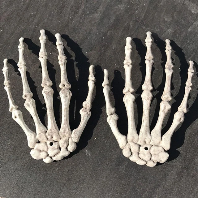 HALLOWEEN RESIN SKELETON Hands Realistic Fake Human Hand Bone Party ...