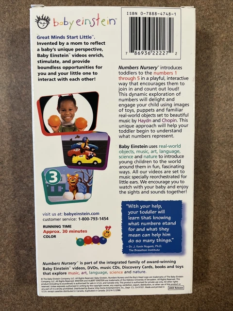 BABY EINSTEIN: NUMBERS Nursery (VHS, 2003) Rare Walt Disney Toddlers ...