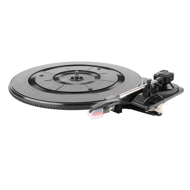 RECORD PLAYER TURNTABLE Black Plastic Belt Drive Gramophone Turntable ...