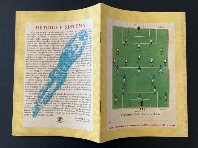 QUADERNO SPORT &SCHEMI Di Calcio" Metodo E Sistema - Anni '50 EUR 5,00 ...