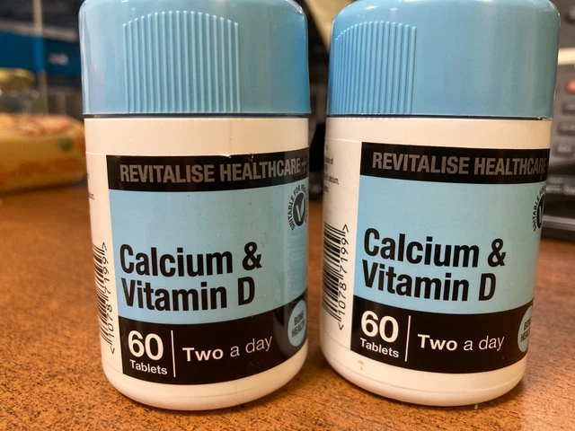 2 X REVITALISE Healthcare Calcium & Vitamin D - 120 Two-A-Day Tablets £ ...
