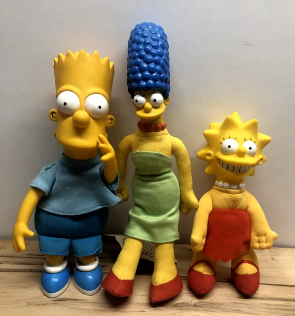 VINTAGE 1990 THE Simpsons Plush Dolls, Bart Simpson, Lisa Simpson ...