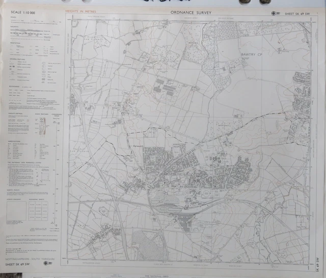 ORIGINAL OS MAP; 1:10,000; Sheet SK 56 SW; 1977; Mansfield ...
