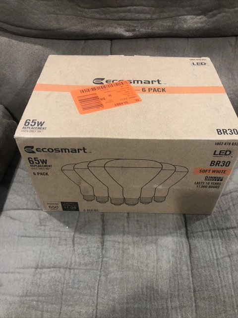 ECOSMART 65 WATT Equivalent BR30 Dimmable Bulb Soft White (6-Pack) EUR ...