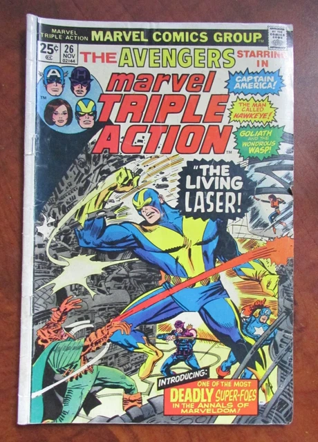 VINTAGE TRIPLE ACTION Avengers Marvel Comics Comic 1975 Vol 1 No 26 EUR ...