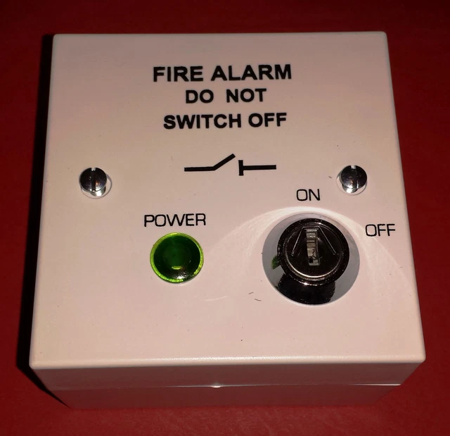 FIRE ALARM MAINS Isolation Key Switch Fused Spur BS5839 in WHITE Fire ...