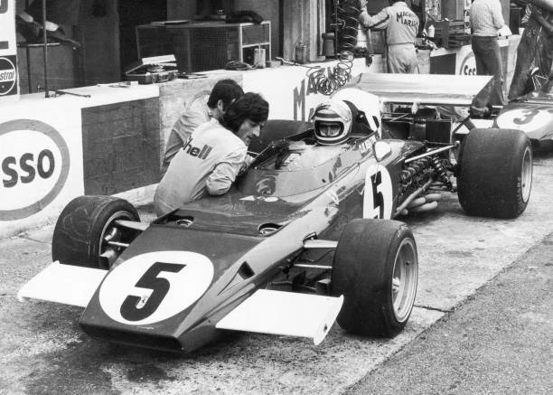 SWISS RACING DRIVER Clay Regazzoni cockpit his Ferrari Monza 1972 Old ...
