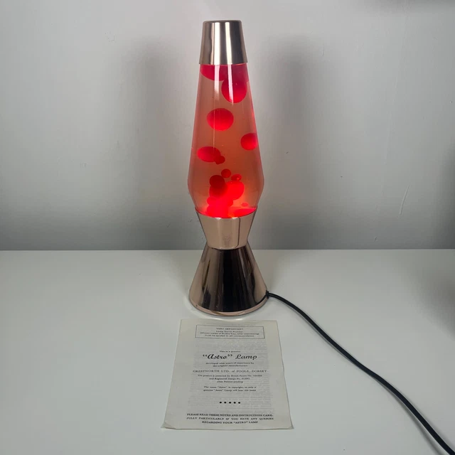 ORIGINAL VINTAGE CRESTWORTH Astro Lava Lamp Copper, Red, Orange & COA ...