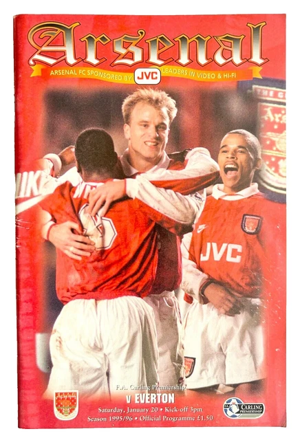 ARSENAL V EVERTON Programme dated 20th January 1996 - Pictured £0.99 ...