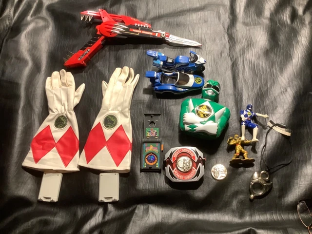 1991 BANDAI POWER Rangers Red Ranger Gun Sword Blaster Light works no ...