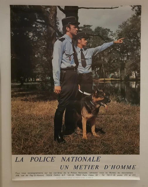 ANCIENNE AFFICHE POLICE Nationale Recrutement Années 80 CRS Chien ...